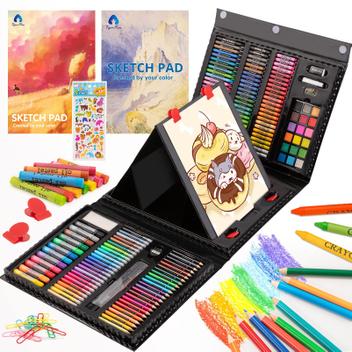Kit de Arte VigorFun 240 Peças com Cavalete Dobrável Dupla Face - Kit ...