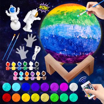 Kit de artesanato Weceit Paint Your Own Moon Lamp 16 cores para ...