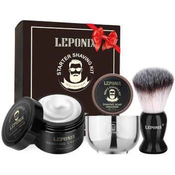 Kit de Barbear Leponix para Homens - Com Sabonete, Escova e Creme - Kit ...