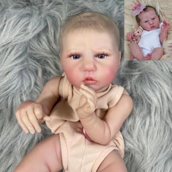 Kit De Boneca Reborn De Vinil Pintado De 19 Polegadas Ellie-Sue Olhos ...