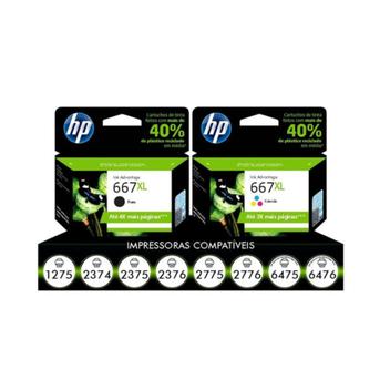 Kit De Cartuchos Originais Hp 667 Xl Black + Color - Cartucho de Tinta ...