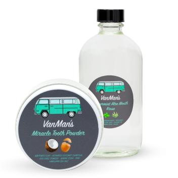 Kit de cuidado bucal Vanman's Tooth Powder 75mL e enxaguante bucal ...
