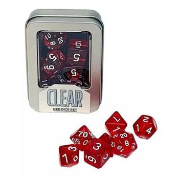 Kit de Dados: Clear - Red Dice Set - Buró - Dados - Magazine Luiza