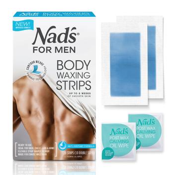 Kit de depilação corporal Wax Strips Nad's para homens com 20 tiras ...