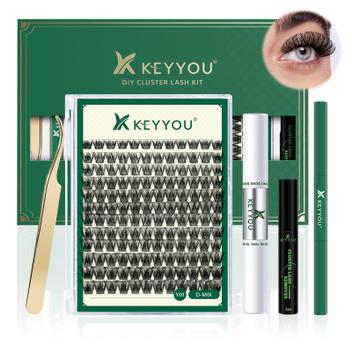 Kit de Extensão de Cílios DIY KEYOU - 144 Unidades - Clusters de Lash ...