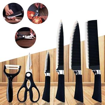 Kit De Facas Para Churrasco 6 Peças Fio Navalha Inox Antiaderente Top ...