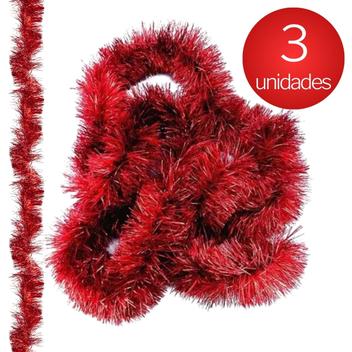 Kit de Festão Decoração de Natal Vermelho 2 Metros - Fa Fa - Festão ...