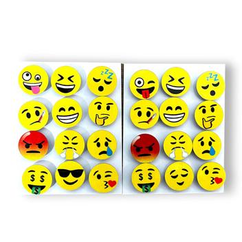 Kit De Imã De Geladeira Redondo Emoji Sortidos Com 24 Peças - ONZE22 ...