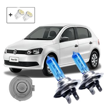 Kit de Lâmpadas Halógenas Super Branca Farol baixo H7 para Gol G5 Foco ...