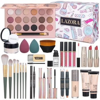 Kit de maquiagem LAZORA All in One com paleta de sombras de 18 cores ...