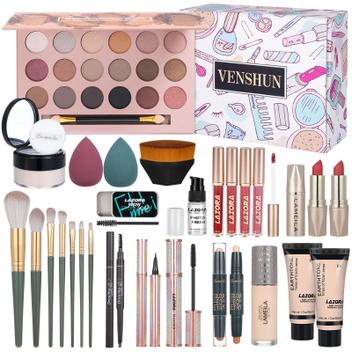 Kit de maquiagem VENSHUN All In One, conjunto completo de sombras de 18 ...