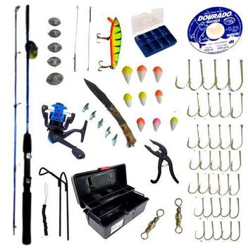 Kit De Pesca Completo + Itens Vara Molinete Caixa Completa - Sekyped ...