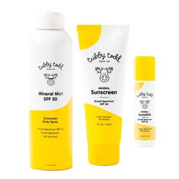 Kit de proteção solar Tubby Todd The Sun Bundle Baby Kids SPF50 ...