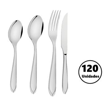 Kit de Talheres Laguna Aço Inox para Restaurantes 120 Peças Tramontina ...