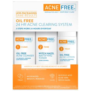 Kit de tratamento de acne sem acne 24 horas e 3 etapas com peróxido de ...