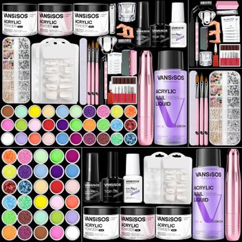 Kit de Unhas Acrílicas VANSISOS para Iniciantes - com Broca e Decoração ...