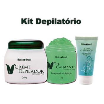 Kit Depilatório 3 Itens Creme para Depilação Gel Calmante Pós Depilação ...