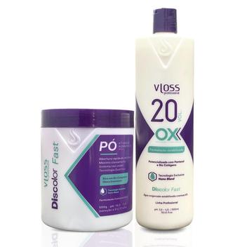 Kit Descoloração Vloss Discolor Fast Ox 20V + Pó Desc ul - Coloração de ...