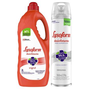 Kit Desinfetante Lysoform Original 2L + Aerossol Original 360ml ...