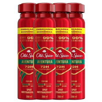 Kit Desodorante Aerosol Old Spice Aventura 200ml - 4 Unidades ...