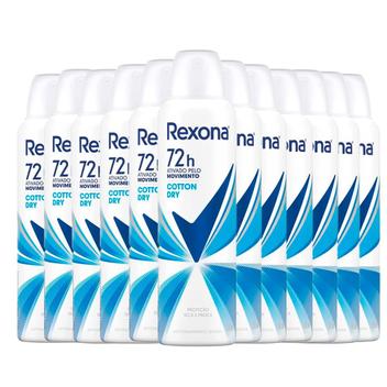 Kit Desodorante Aerosol Rexona Cotton Dry Azul 150ml - 12 Unidades ...