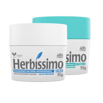 Kit Desodorante Creme Antitranspirante Herbíssimo 55G Talco e Neutro ...
