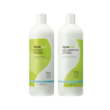 Kit Deva Curl Original - Shampoo No-Poo 1000 ml + Condicionador 1000 ml ...