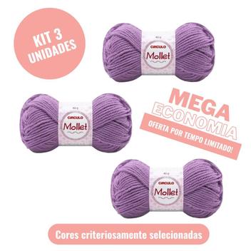 Kit ecônomico 3 lã mollet 40 g cor azaleia oferta limitada - CIRCULO ...