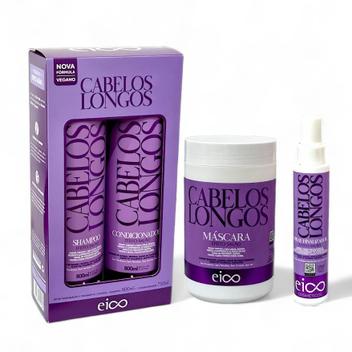 Kit Eico Cabelos Longos Shampoo Condicionador + Máscara de 1Kg ...