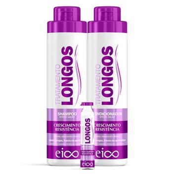 Kit Eico Cabelos Longos Shampoo e Condicionador 800ml + Megadose 45ml ...