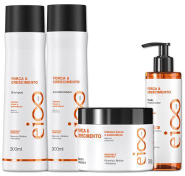 Kit Eico Professional Força e Crescimento Shampoo Sem Sal Condicionador ...