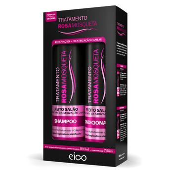 Kit Eico Tratamento Rosa Mosqueta Efeito Salão Shampoo 800ml e ...