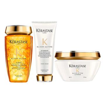 Kit Elixir Kérastase - Shampoo + Condicionador + Máscara - Kerastase ...