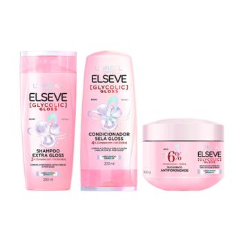 Kit elseve glycolic gloss shampoo + cond + máscara loréal - Shampoo ...