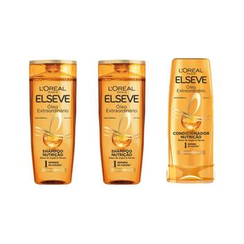 Kit Elseve Oleo Extraordinario 1 Cond 400ml + 2 Sh 400ml - Kit Shampoo ...