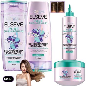 Kit Elseve Pure Hialurônico Shampoo Micelar Antioleosidade - L'oreal ...