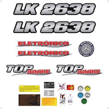 Kit Emblemas MB LK 2638 Top Brake Caminhão Adesivos Genérico ...
