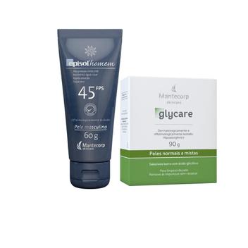 Kit Episol Homem FPS 45 Protetor Solar 60g + Glycare Sabonete Facial em ...