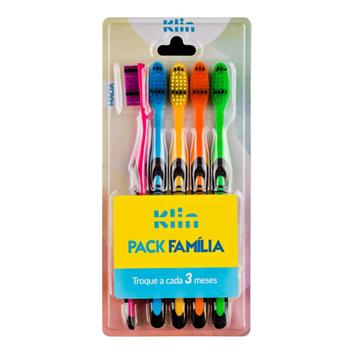 Kit Escova Dental 5 unid Pack Família - Cerdas Macia - Klin - Escova de ...