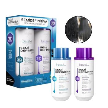 Kit Escova Semi Definitiva Forever Liss Zero Volume Médio e Brilho ...