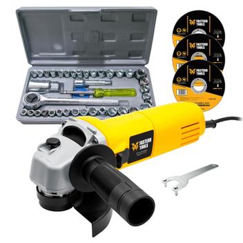 Kit Esmerilhadeira 820w Fasterr Com Jogo de Soquetes 40 Peças e Disco ...