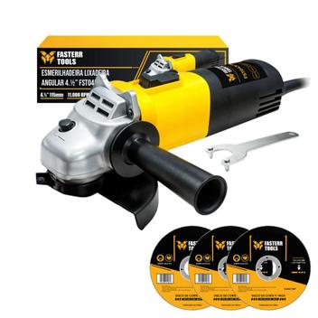 Kit Esmerilhadeira Angular 820w Com 3 Discos de Corte Inox Fasterr ...