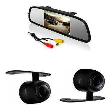 Kit Espelho Retrovisor Monitor Com Câmera De Ré Tela Lcd 4,3 - Oestesom ...