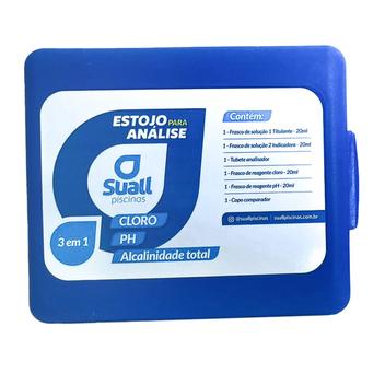 Kit Estojo Para Teste 3 em 1 Cloro pH e Alcalinidade Suall - Elevador ...