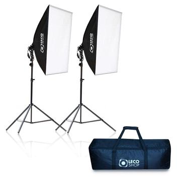 Kit Estudio 2 Softbox 50 X 70 + 2 Tripes 2m + Bolsa - Leco Shop - Kit Youtuber - Magazine Luiza