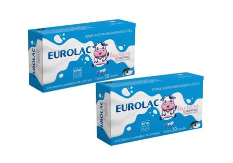 Kit Eurolac Lactase 10000 Fcc Alu Com 2 Unidades De 30 Cápsulas Cada ...
