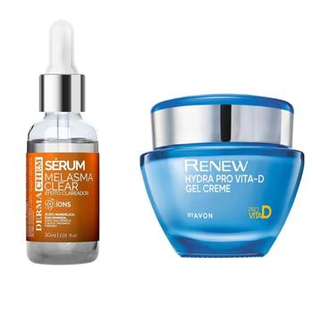 Kit Facial Hidra Clareador Renew Hidratante Vita D + Clareador Melasma ...