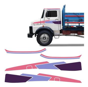 Kit Faixa Mercedes Mb 1113 1114 Adesivo Lateral Teto Prata - Resitank ...