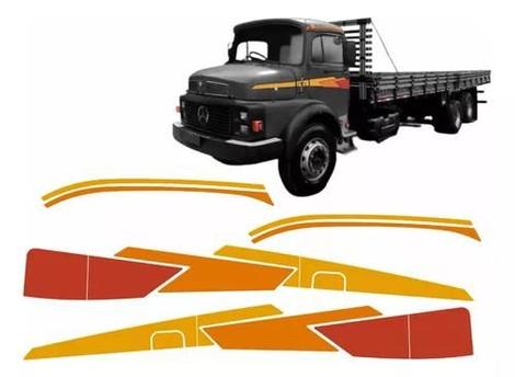 Kit Faixa Mercedes Mb 1113 1114 Adesivo Lateral Teto Vermelh - Resitank ...