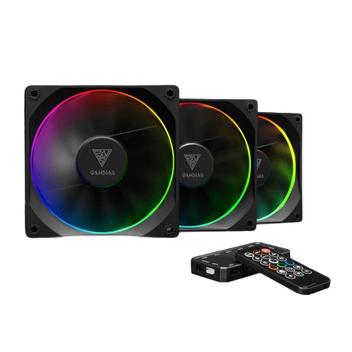 Kit Fan com 3 Unidades Gamdias Aeolus M3 ARGB, Black, 120mm, Com ...